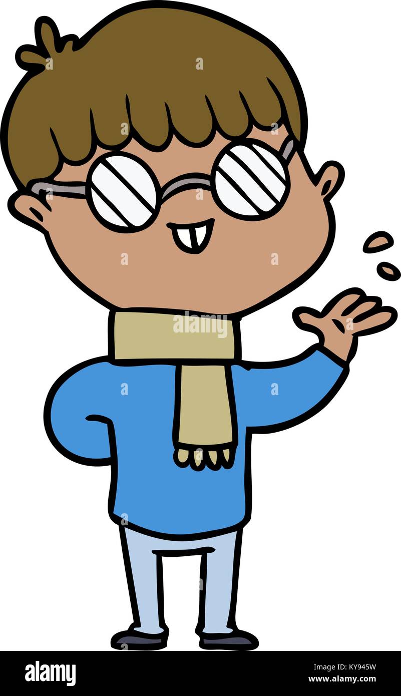 cartoon boy wearing spectacles Stock Vector Image & Art - Alamy