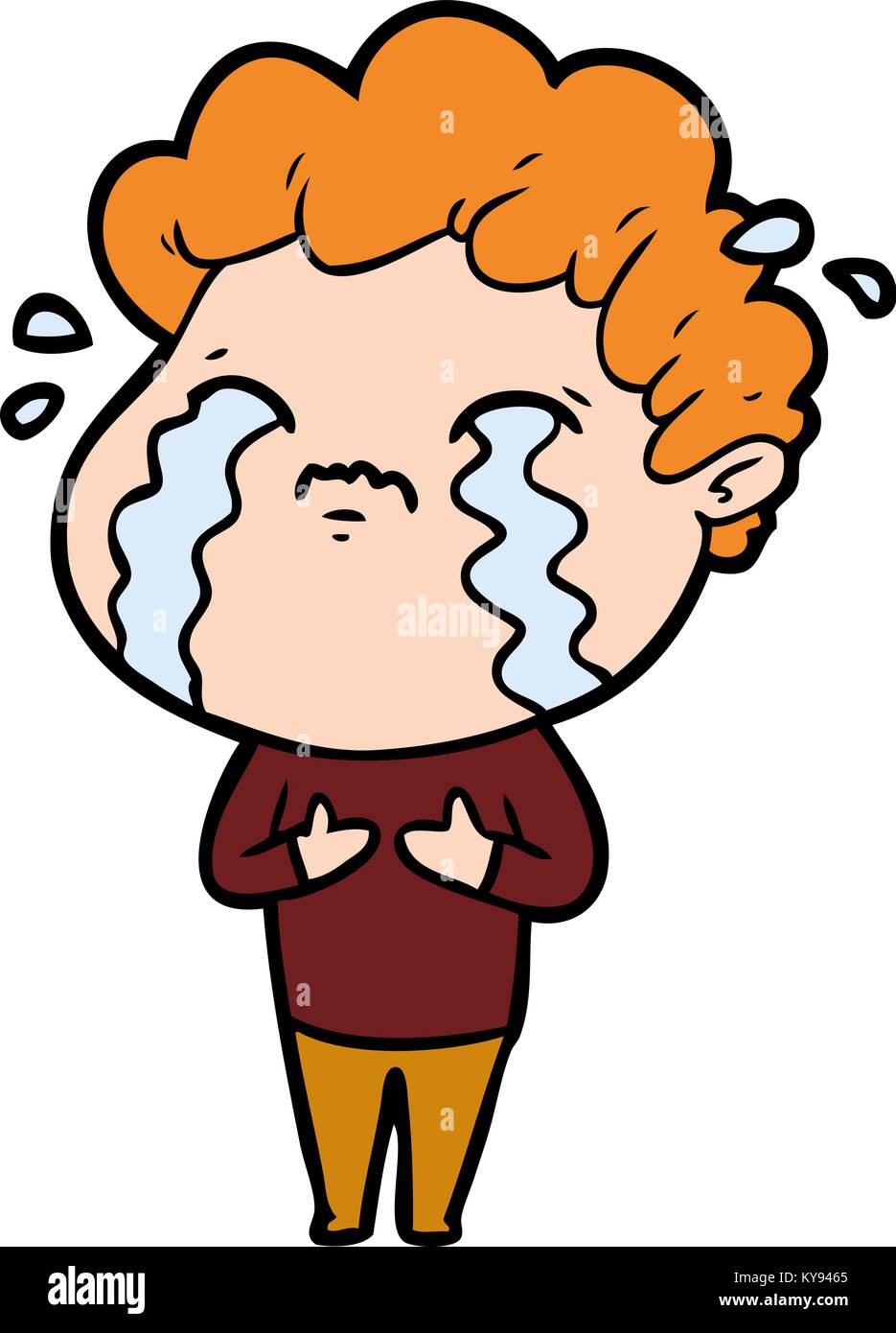 cartoon man crying Stock Vector Image & Art - Alamy