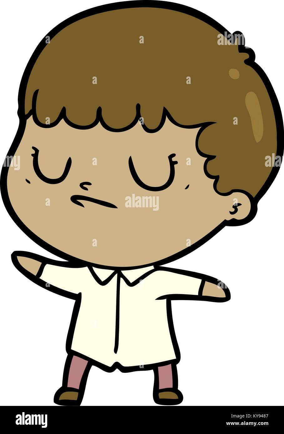 cartoon grumpy boy Stock Vector Image & Art - Alamy