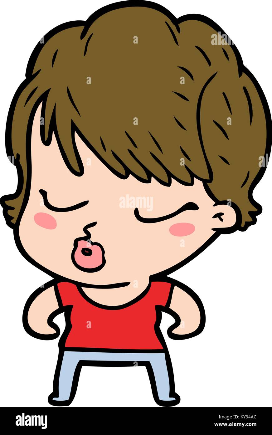 cartoon woman with eyes shut Stock Vector Image & Art - Alamy
