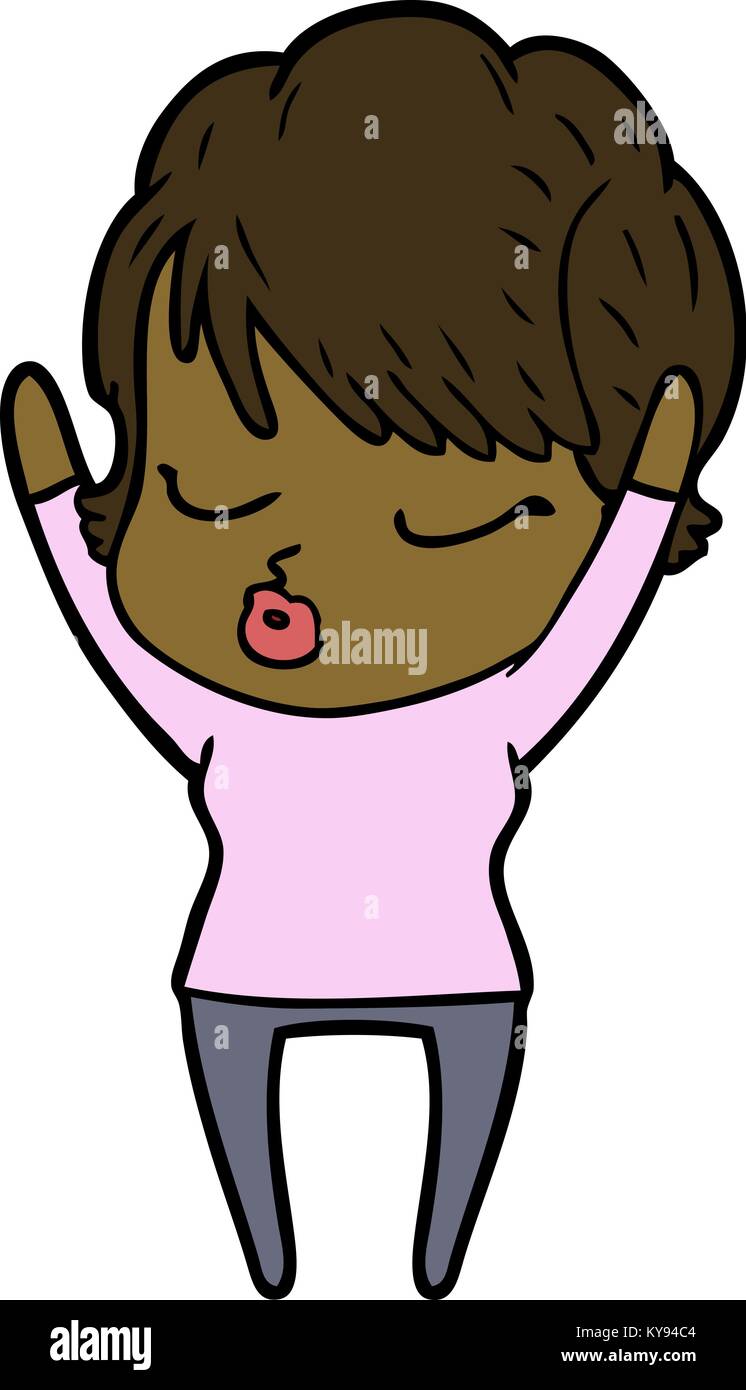 cartoon woman with eyes shut Stock Vector Image & Art - Alamy