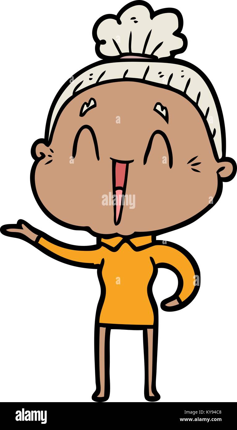 cartoon happy old lady Stock Vector Image & Art - Alamy