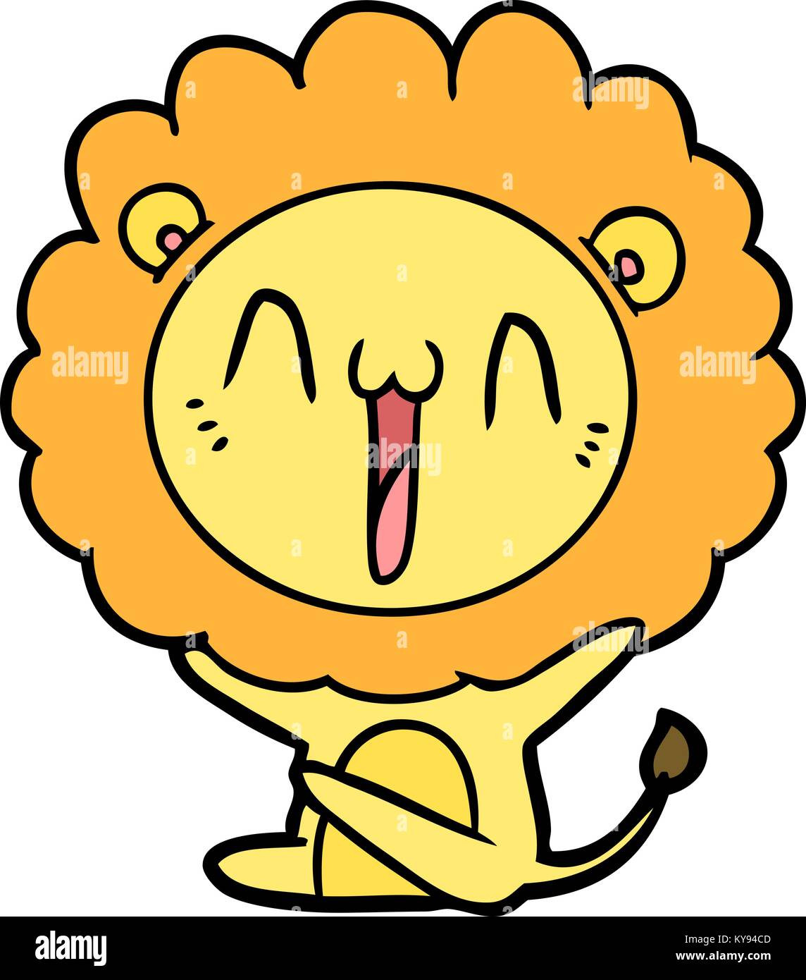 happy cartoon lion Stock Vector Image & Art - Alamy