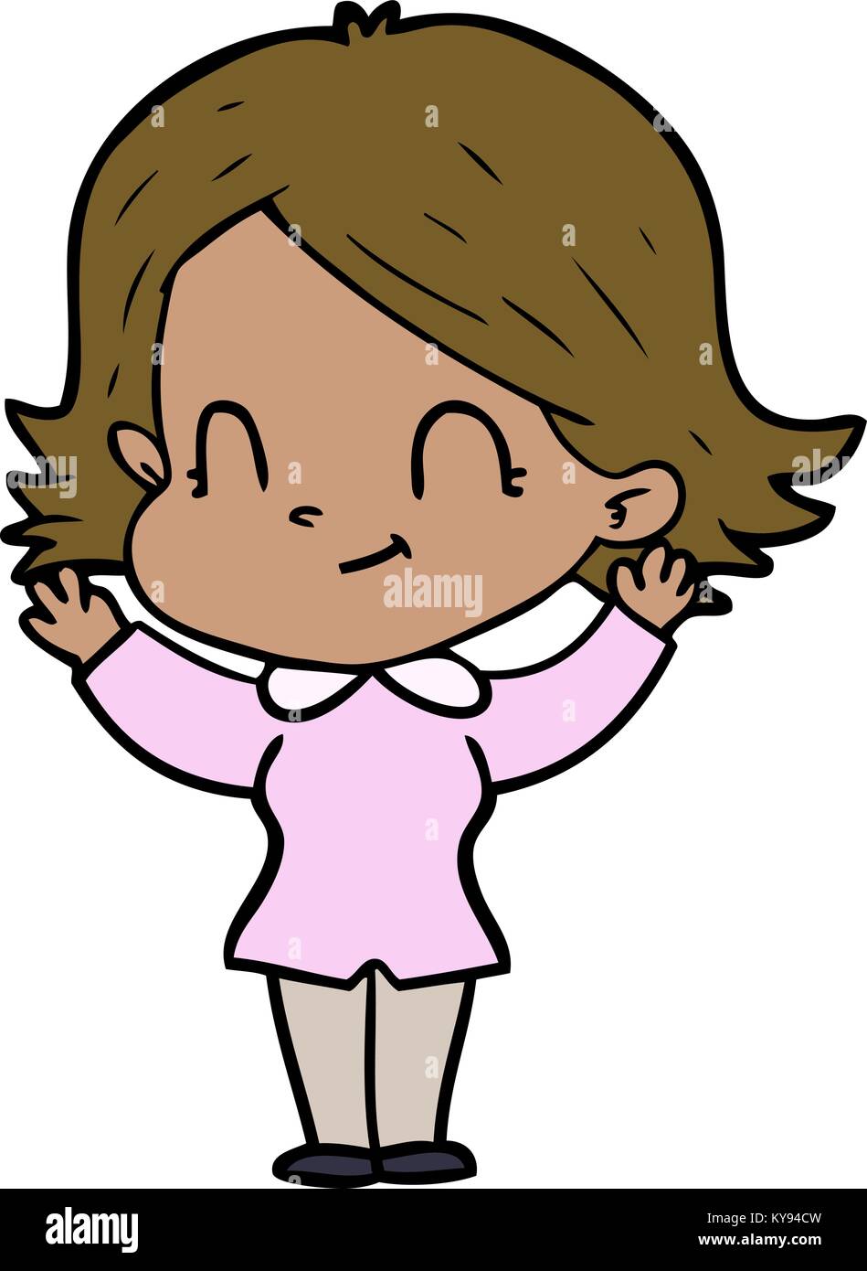 cartoon friendly girl Stock Vector Image & Art - Alamy