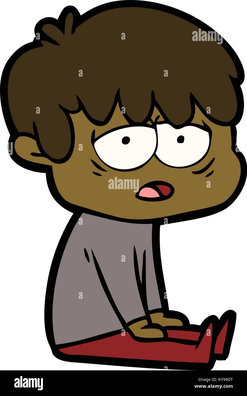 cartoon exhausted boy Stock Vector Image & Art - Alamy