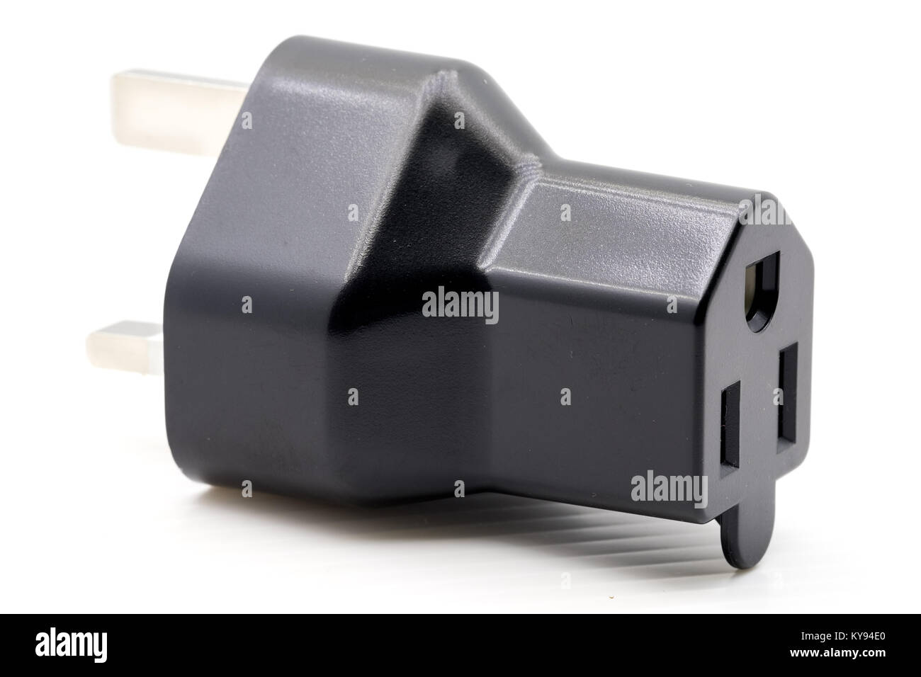 Power adapter socket electrical plug on white background Stock Photo ...