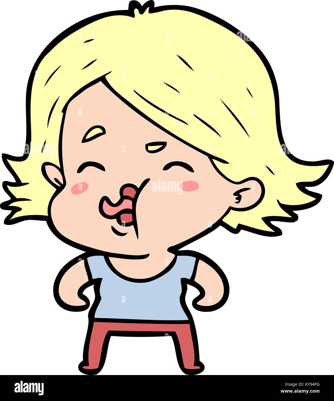 cartoon girl pulling face Stock Vector Image & Art - Alamy