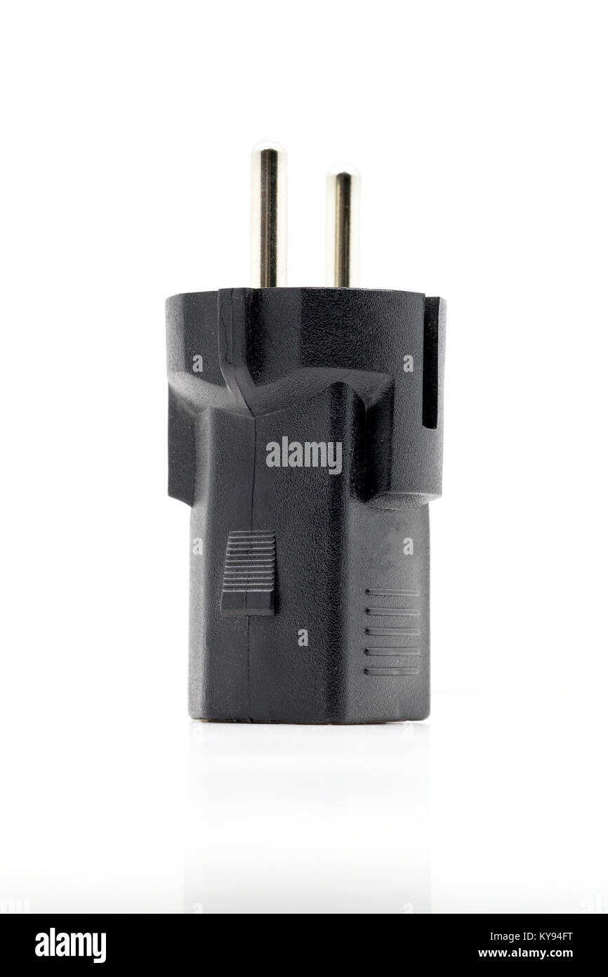 Power adapter socket electrical plug on white background Stock Photo ...