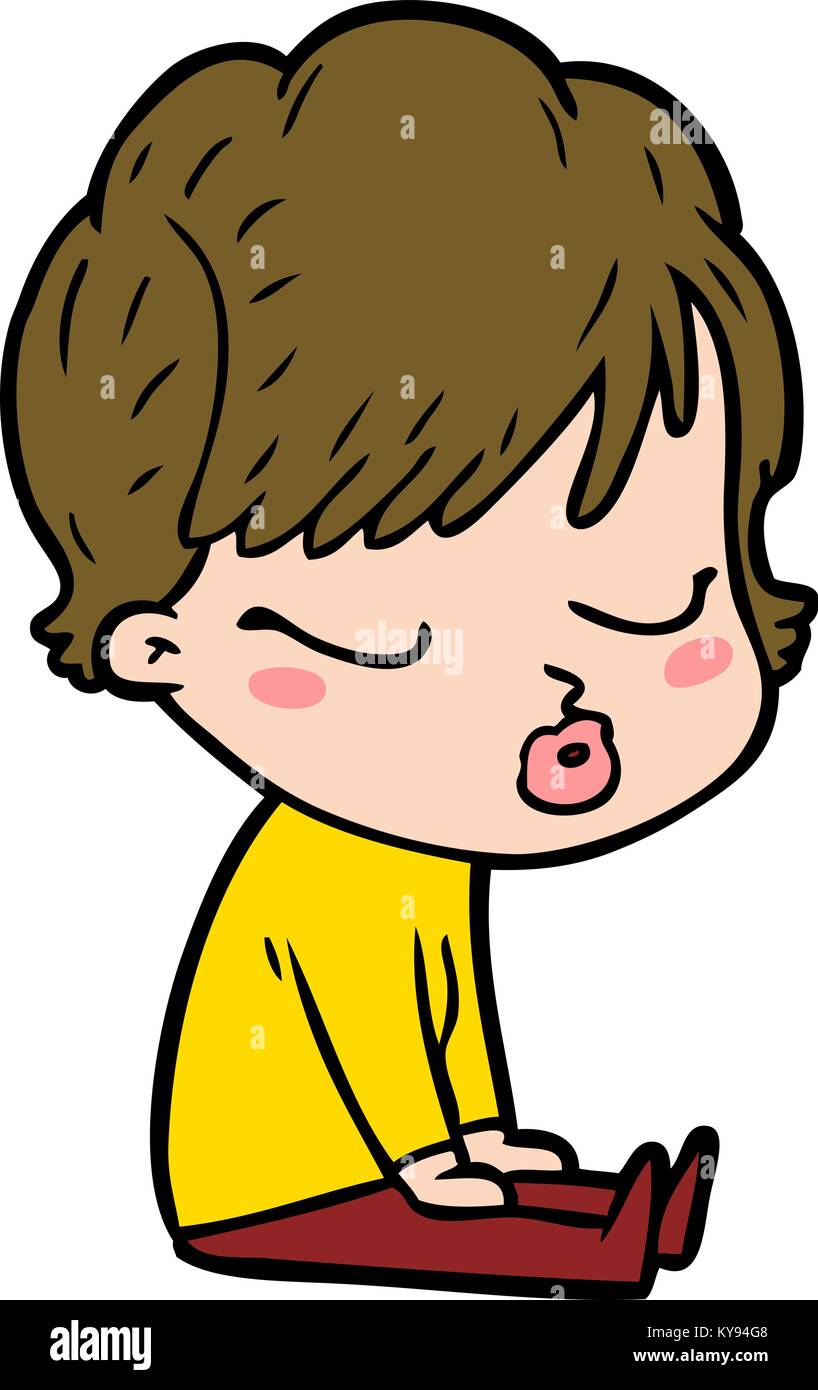 cartoon woman with eyes shut Stock Vector Image & Art - Alamy