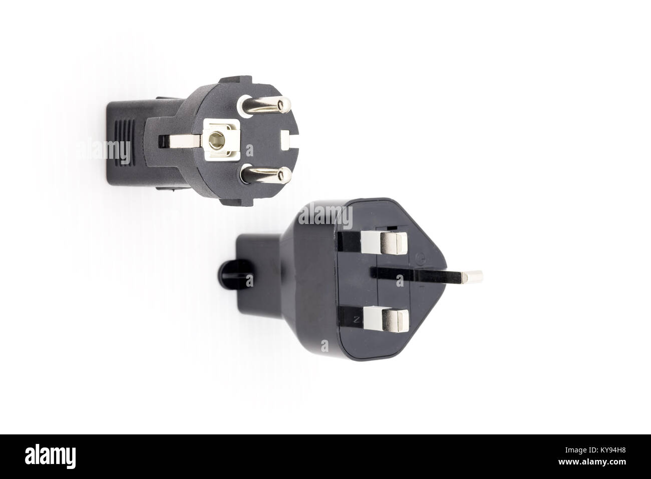 Power adapter socket electrical plug on white background Stock Photo ...