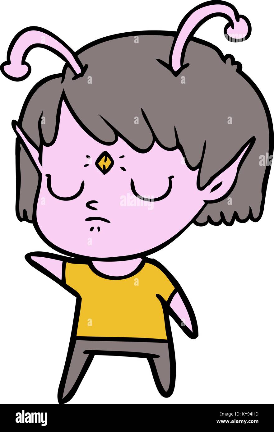 cartoon alien girl Stock Vector Image & Art - Alamy