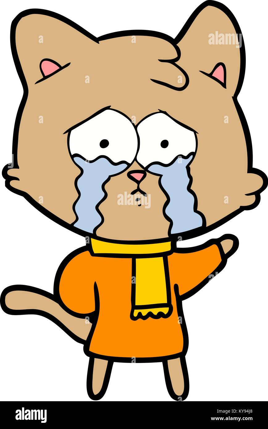 cartoon crying cat Stock Vector Image & Art - Alamy