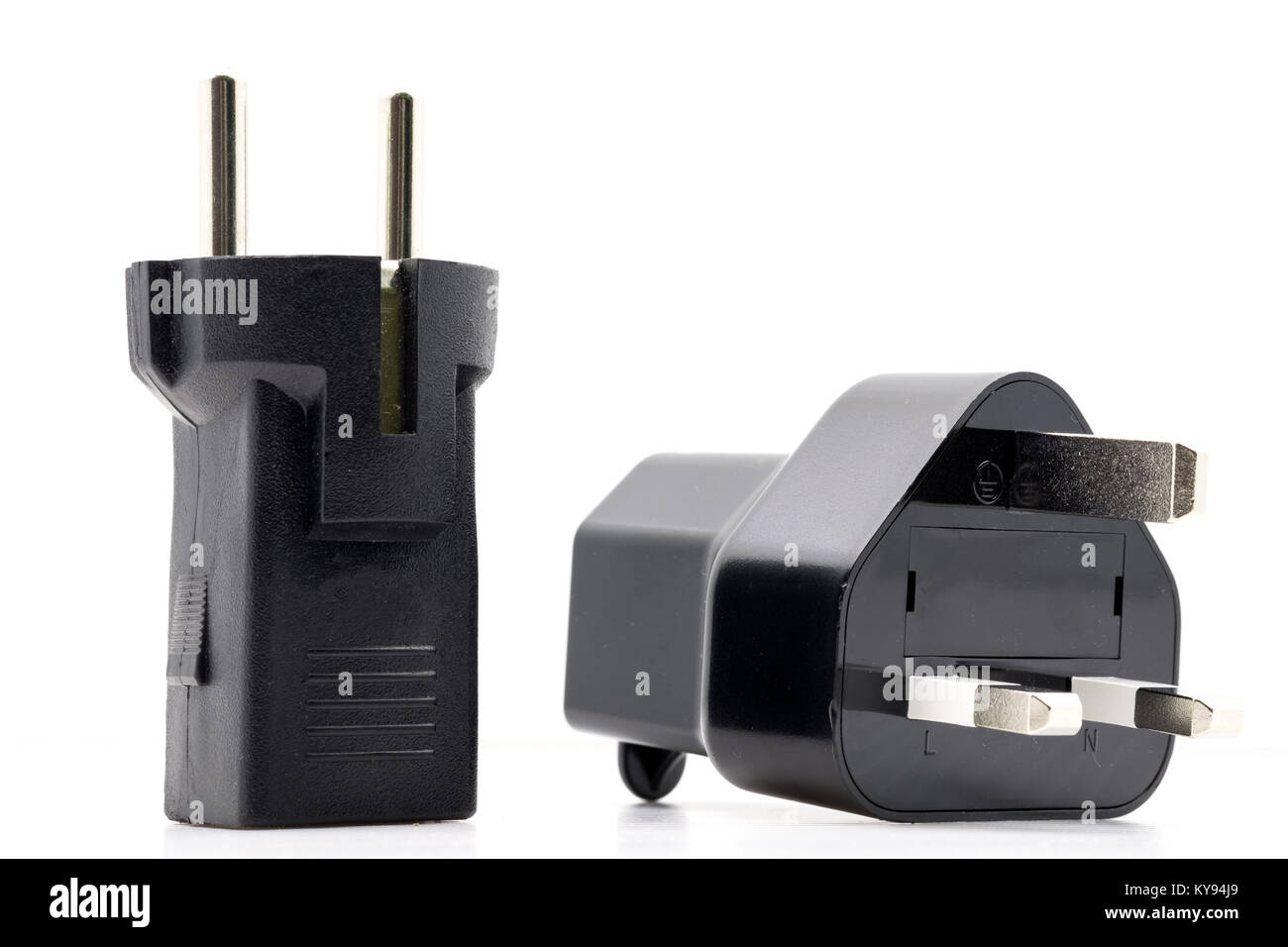 Power adapter socket electrical plug on white background Stock Photo ...