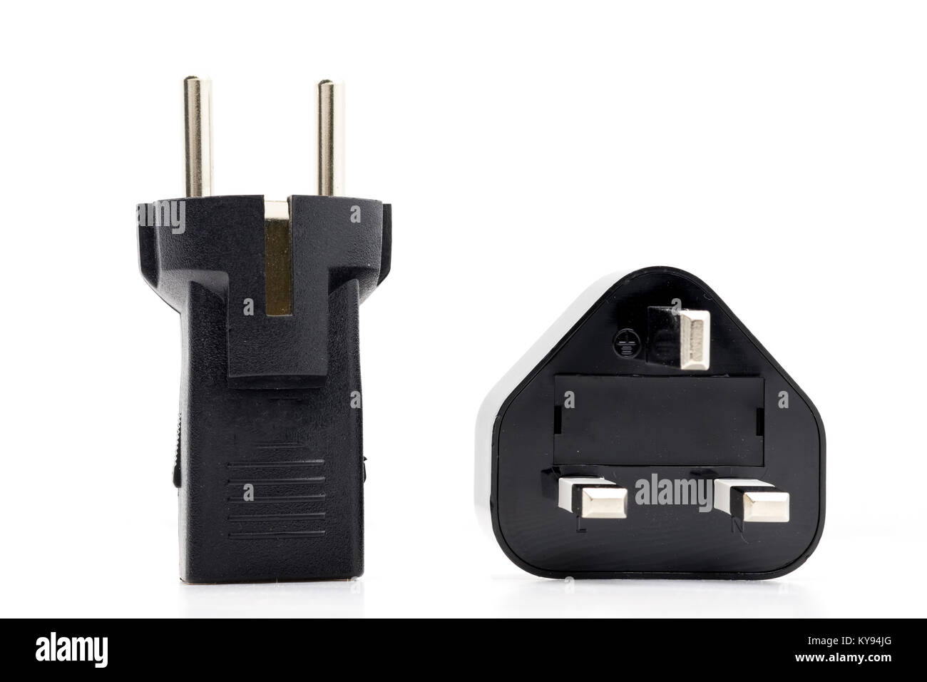 Power adapter socket electrical plug on white background Stock Photo ...