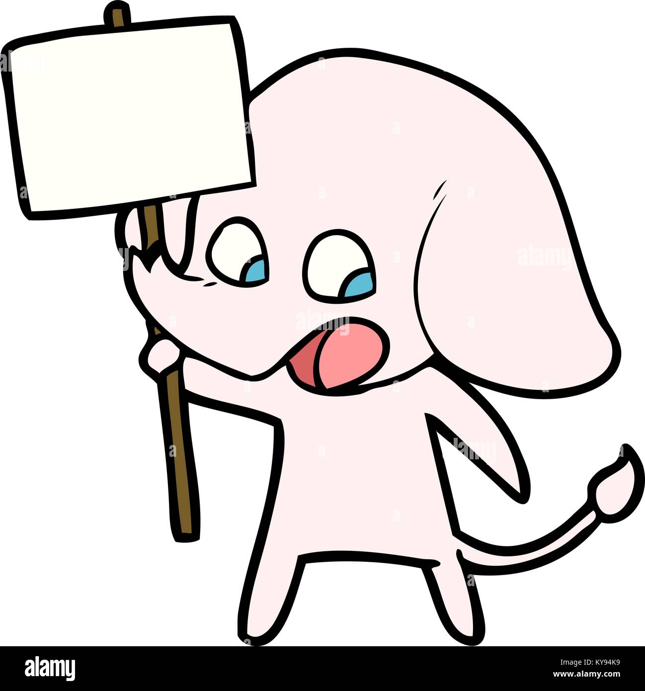 cute cartoon elephant holding placard Stock Vector Image & Art - Alamy