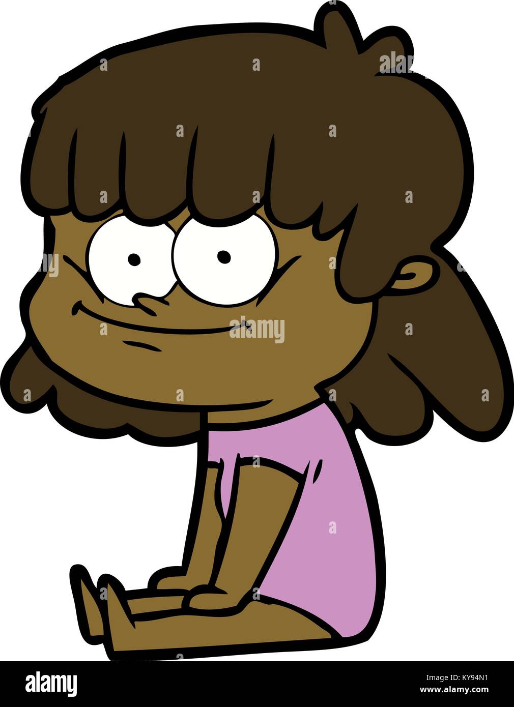 cartoon girl smiling Stock Vector Image & Art - Alamy