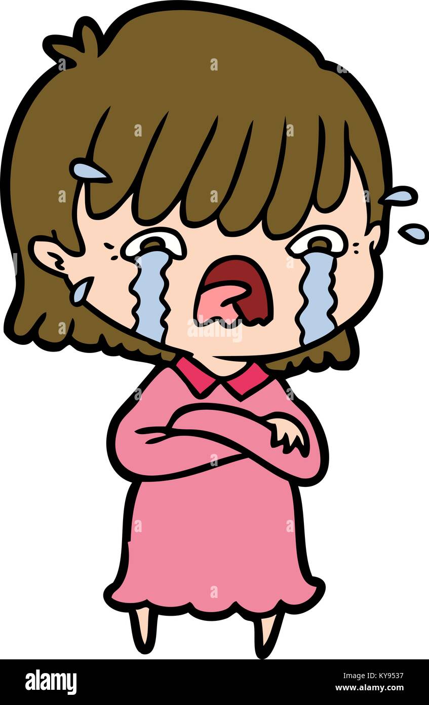 cartoon girl crying Stock Vector Image & Art - Alamy