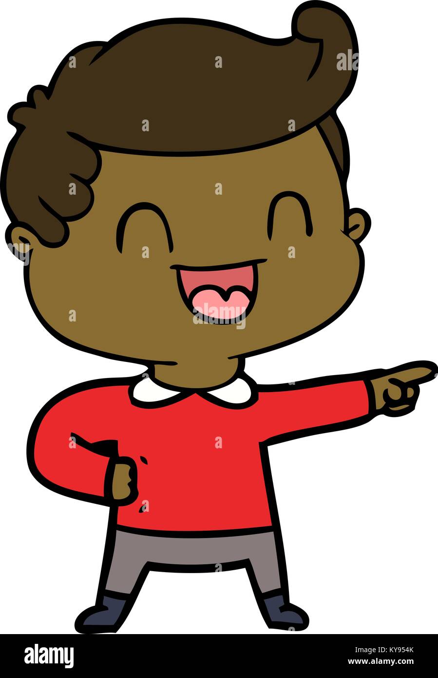 cartoon happy man pointing Stock Vector Image & Art - Alamy