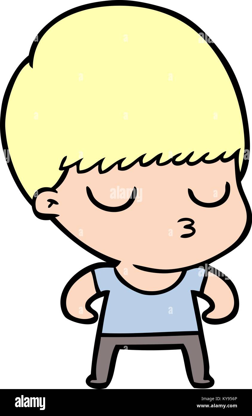 cartoon calm boy Stock Vector Image & Art - Alamy