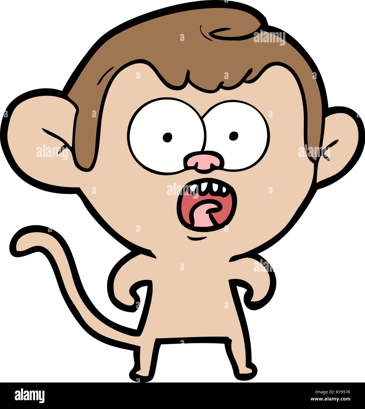 cartoon shocked monkey Stock Vector Image & Art - Alamy