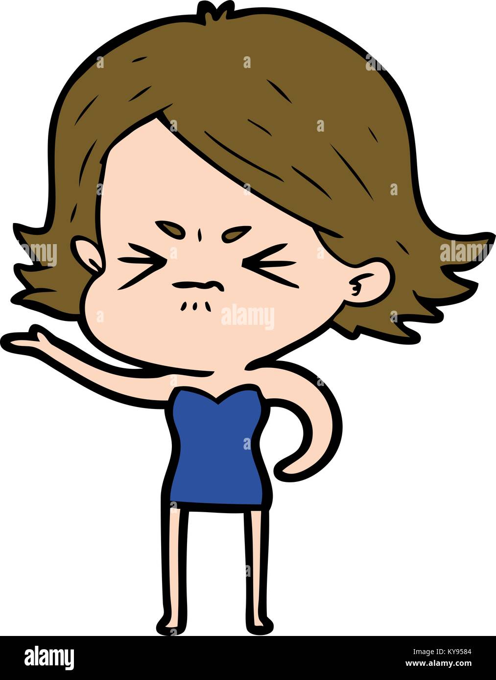 cartoon angry girl Stock Vector Image & Art - Alamy