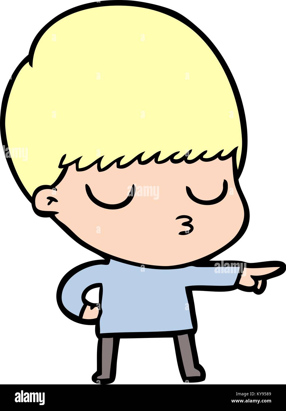 cartoon calm boy Stock Vector Image & Art - Alamy
