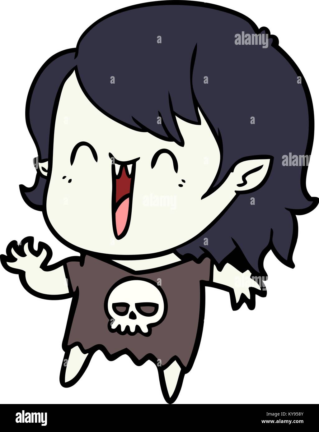 cute cartoon happy vampire girl Stock Vector Image & Art - Alamy