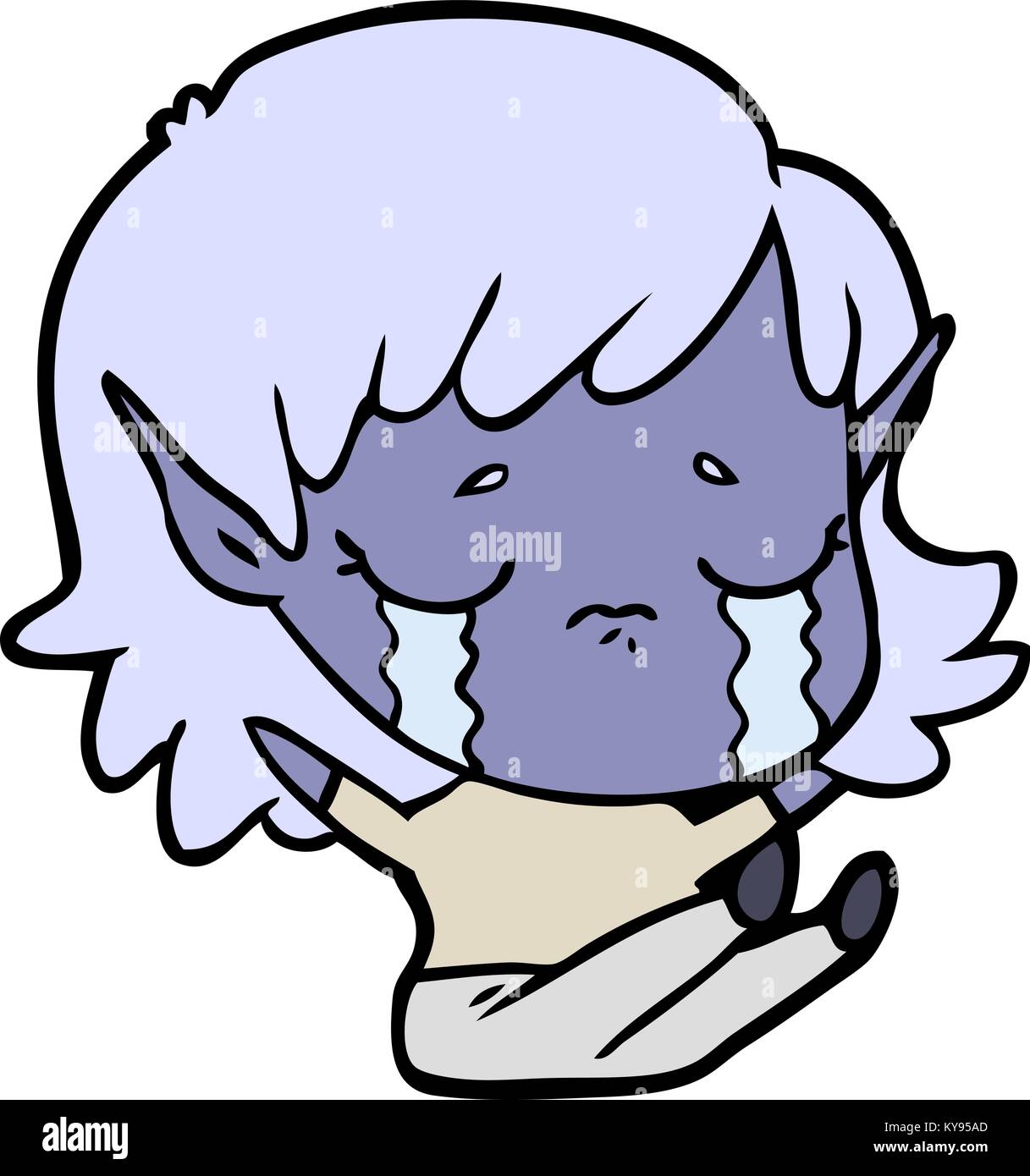 cartoon crying elf girl Stock Vector Image & Art - Alamy