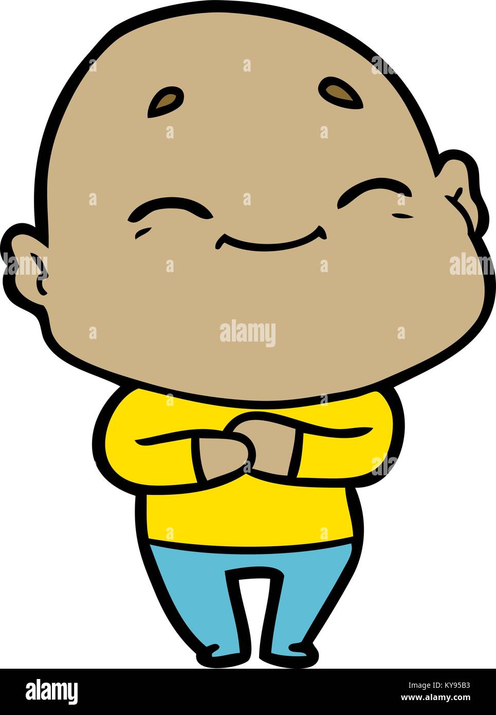 cartoon happy bald man Stock Vector Image & Art - Alamy