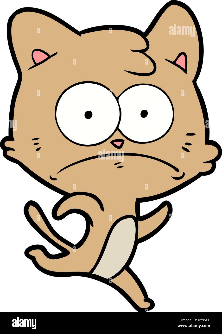 cartoon nervous cat Stock Vector Image & Art - Alamy