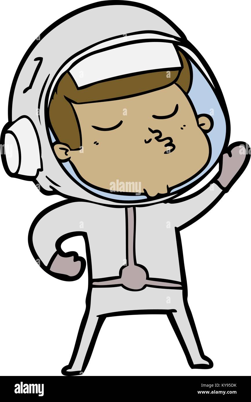 cartoon confident astronaut Stock Vector Image & Art - Alamy