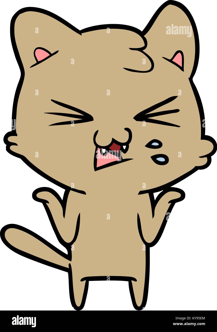 cartoon cat hissing Stock Vector Image & Art - Alamy