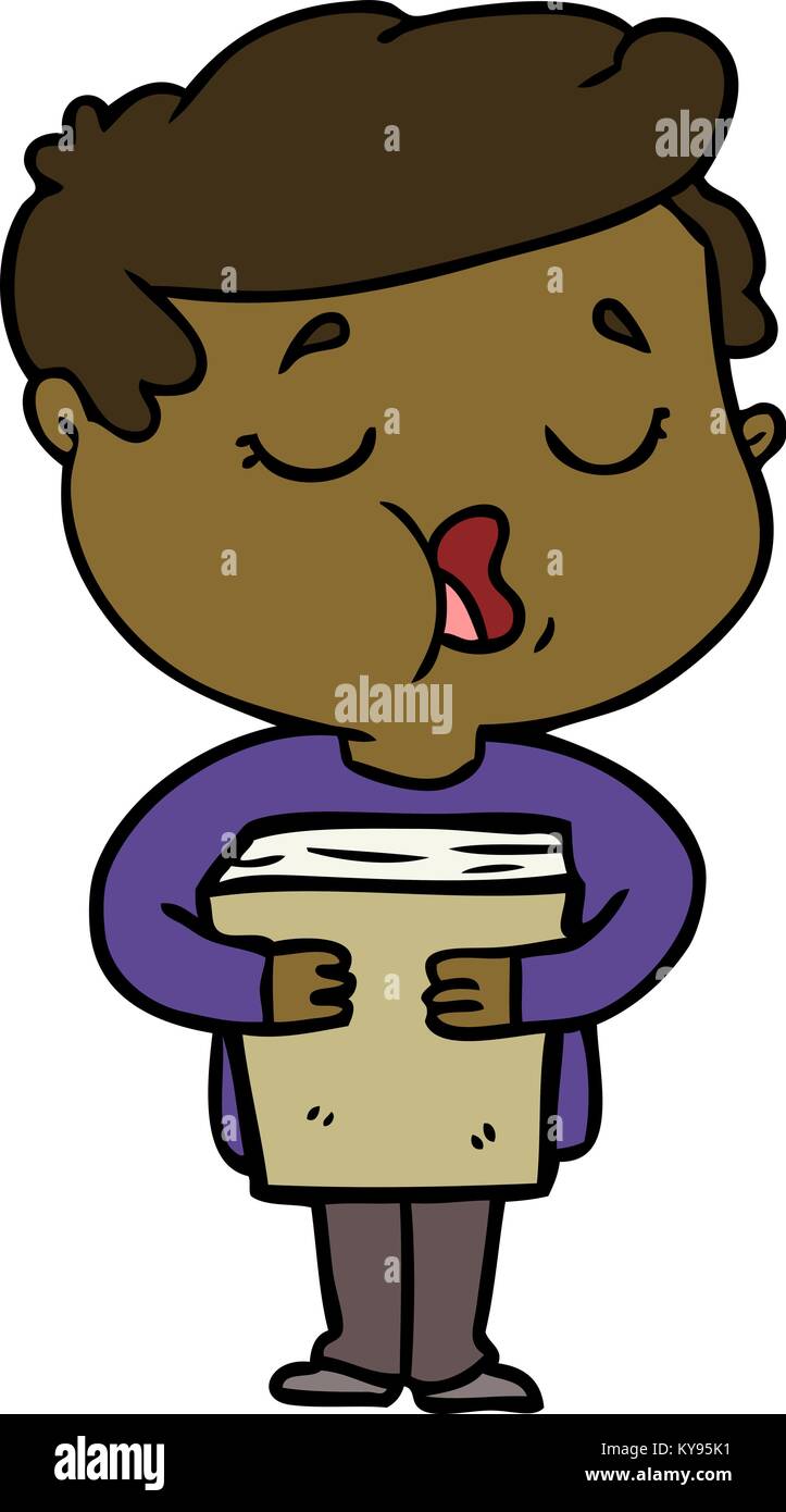 cartoon man holding book and singing Stock Vector Image & Art - Alamy