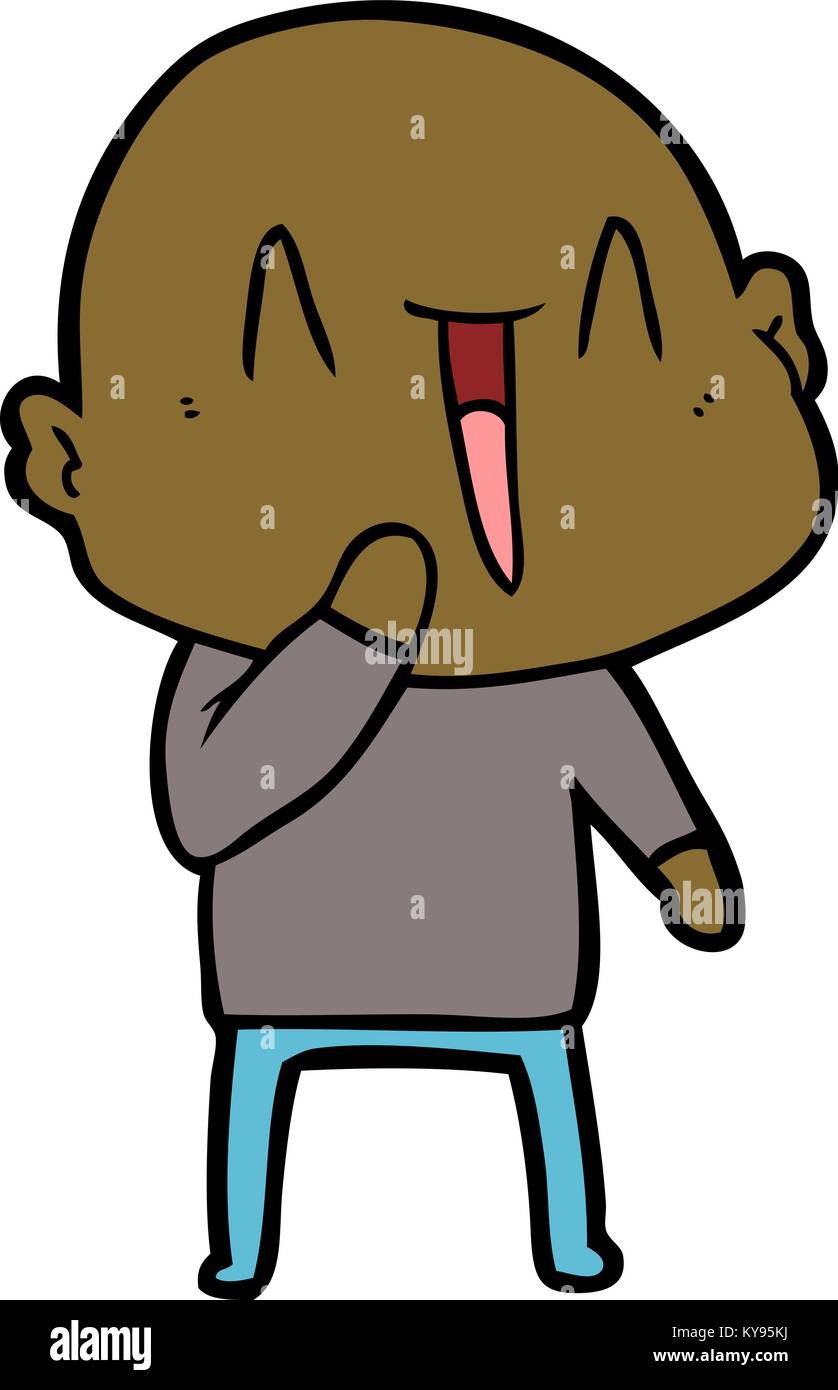 happy cartoon bald man Stock Vector Image & Art - Alamy
