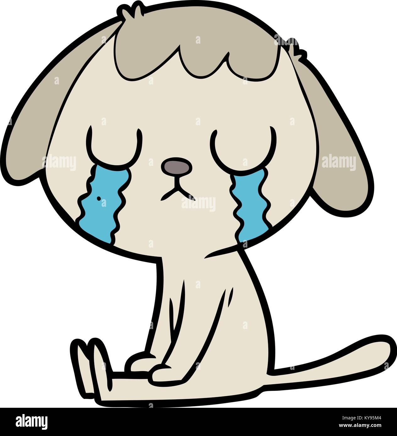 cute cartoon dog crying Stock Vector Image & Art - Alamy