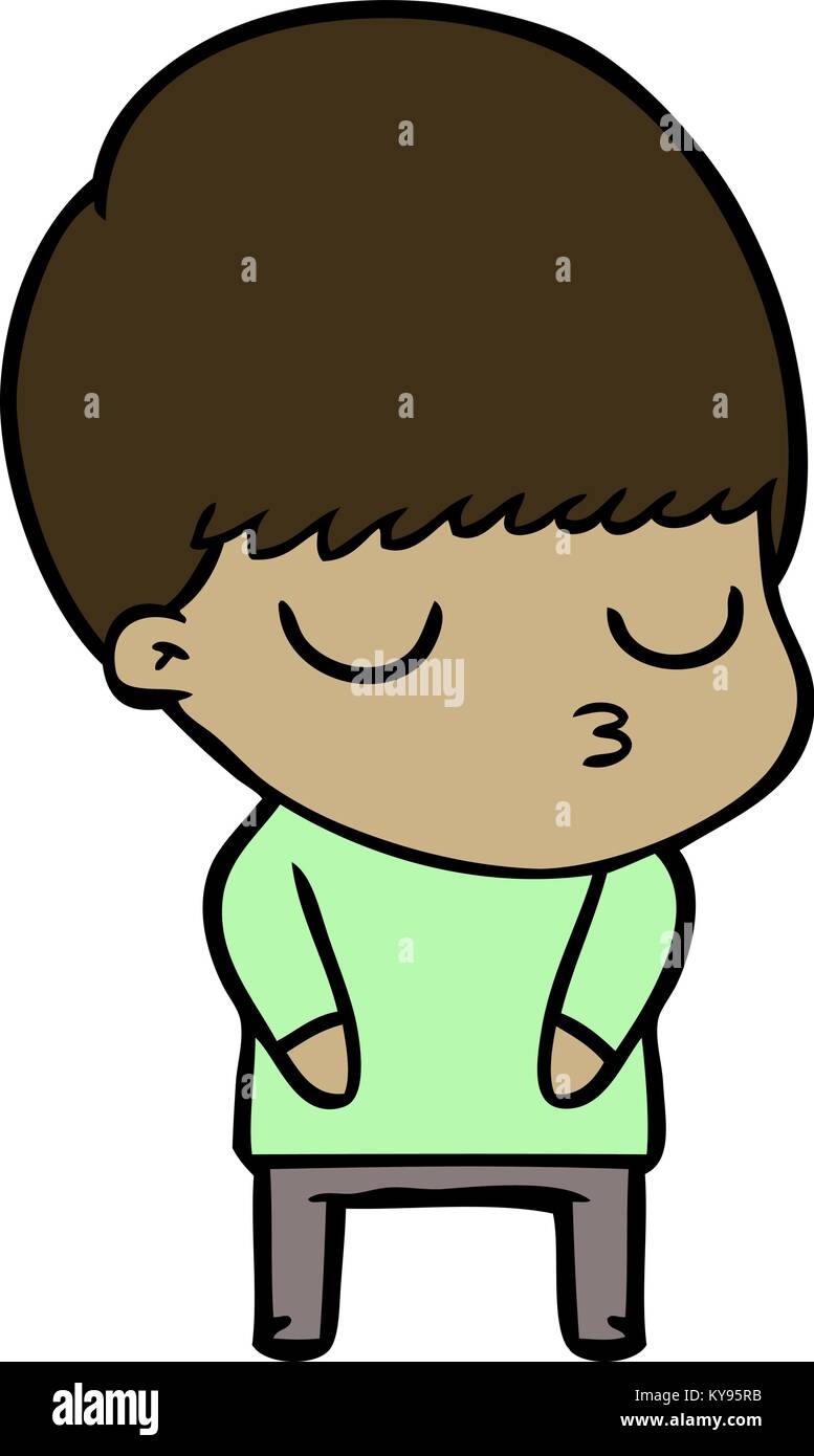 cartoon calm boy Stock Vector Image & Art - Alamy