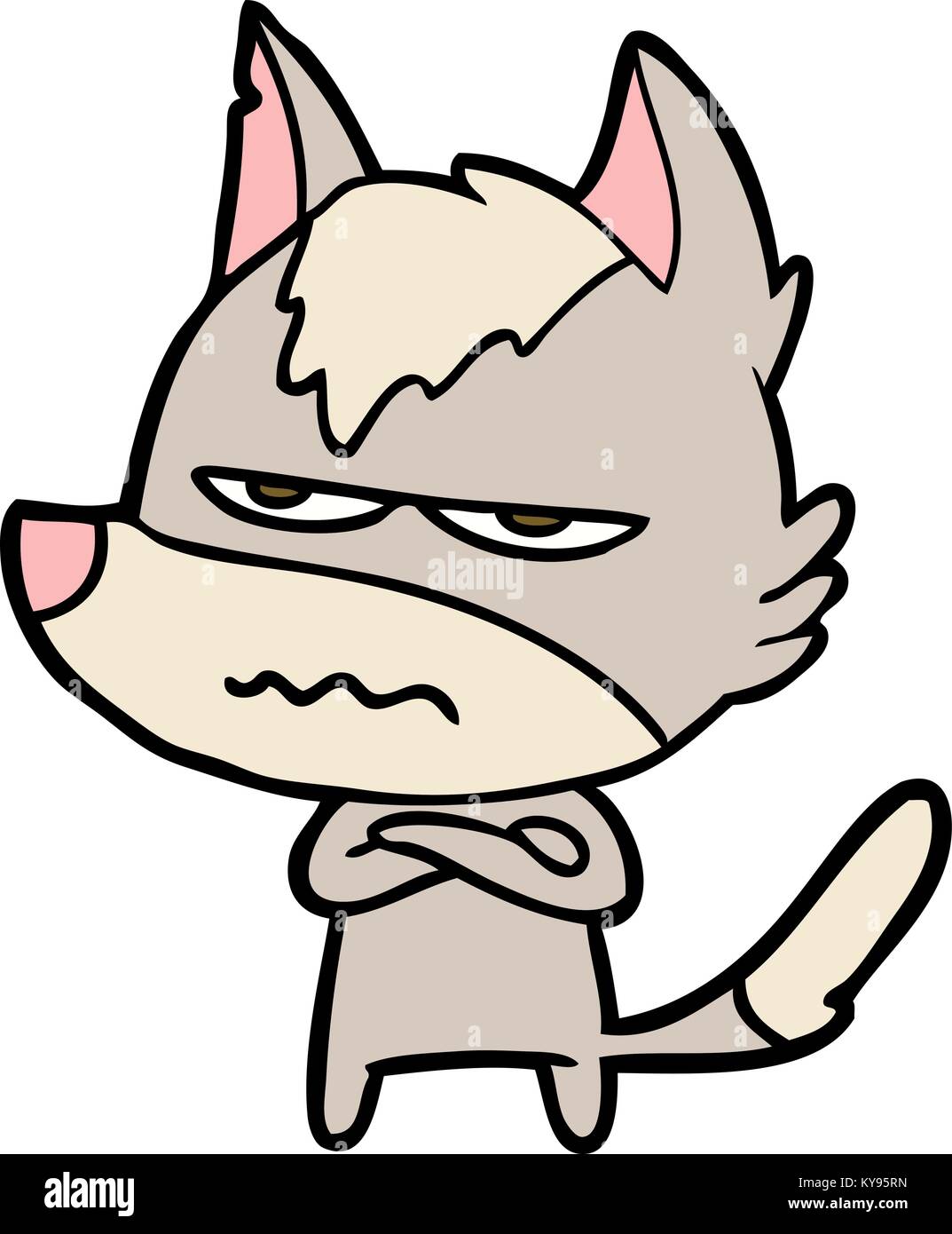 cartoon annoyed wolf Stock Vector Image & Art - Alamy
