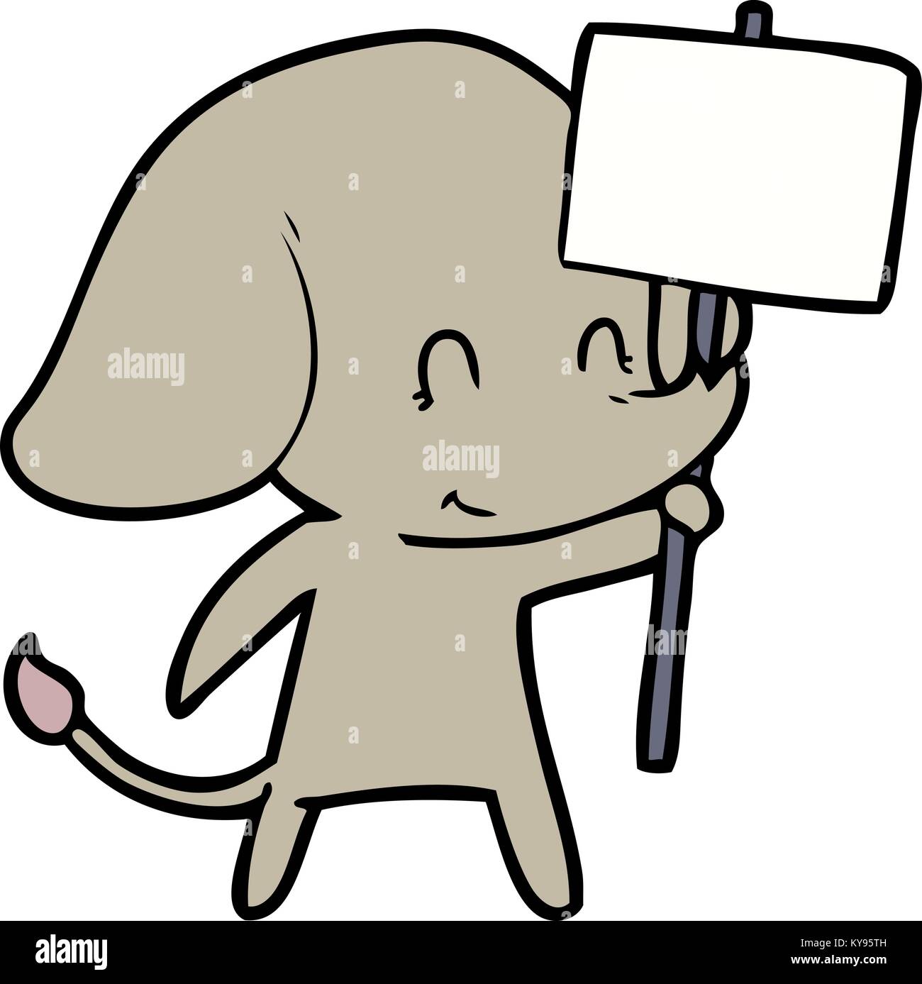cute cartoon elephant with sign Stock Vector Image & Art - Alamy