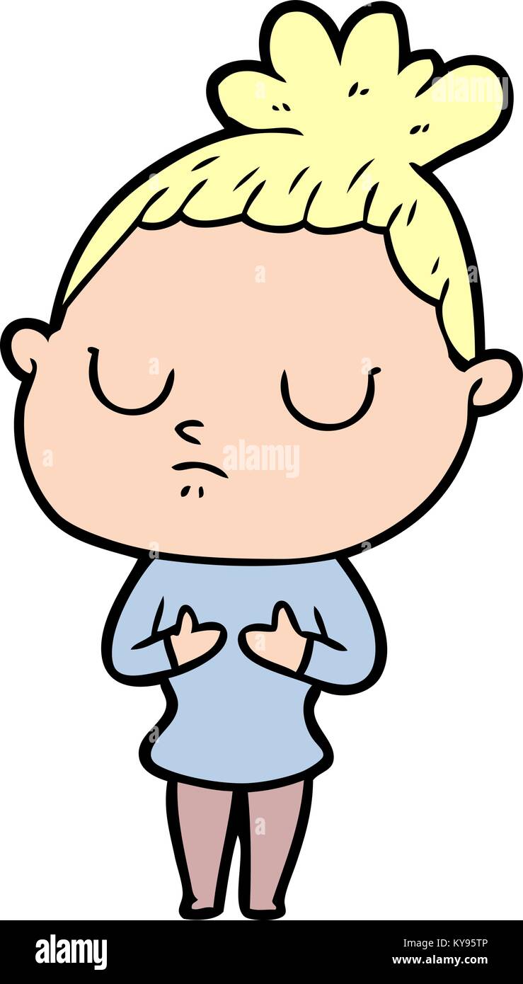 cartoon calm woman Stock Vector Image & Art - Alamy