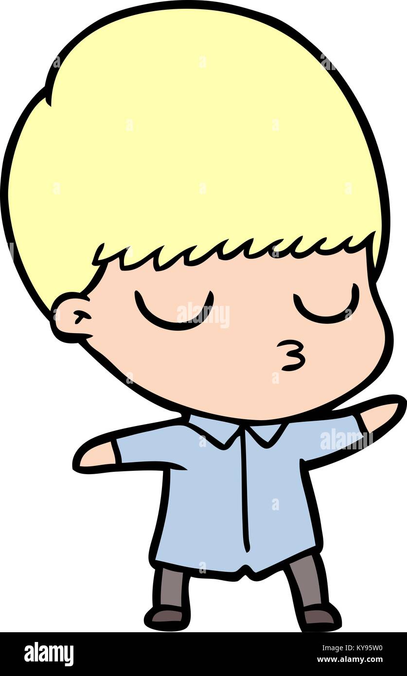 cartoon calm boy Stock Vector Image & Art - Alamy
