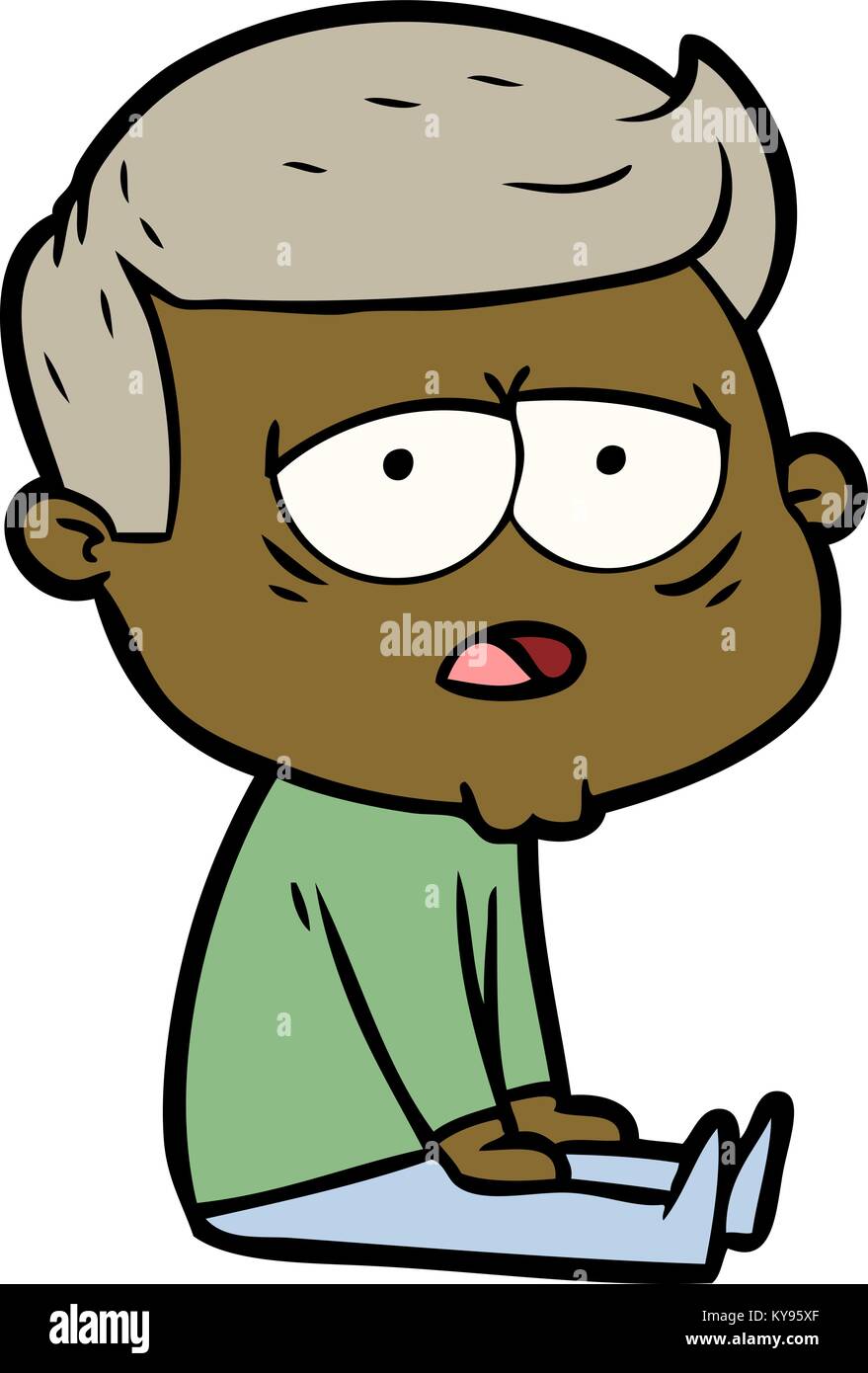 cartoon tired man Stock Vector Image & Art - Alamy