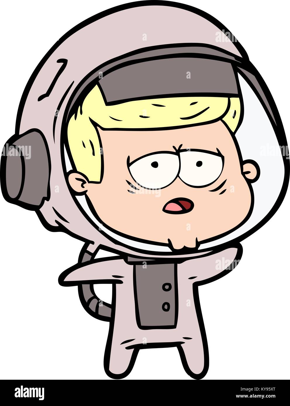 cartoon tired astronaut Stock Vector Image & Art - Alamy