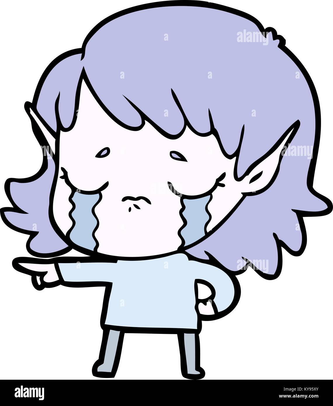 cartoon crying elf girl Stock Vector Image & Art - Alamy