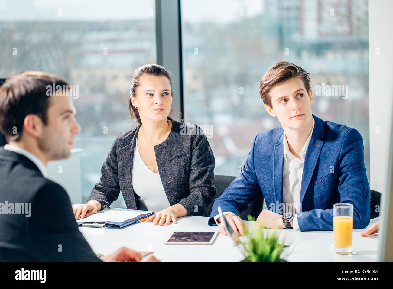 Business People Meeting Communication Discussion Working Office Stock ...
