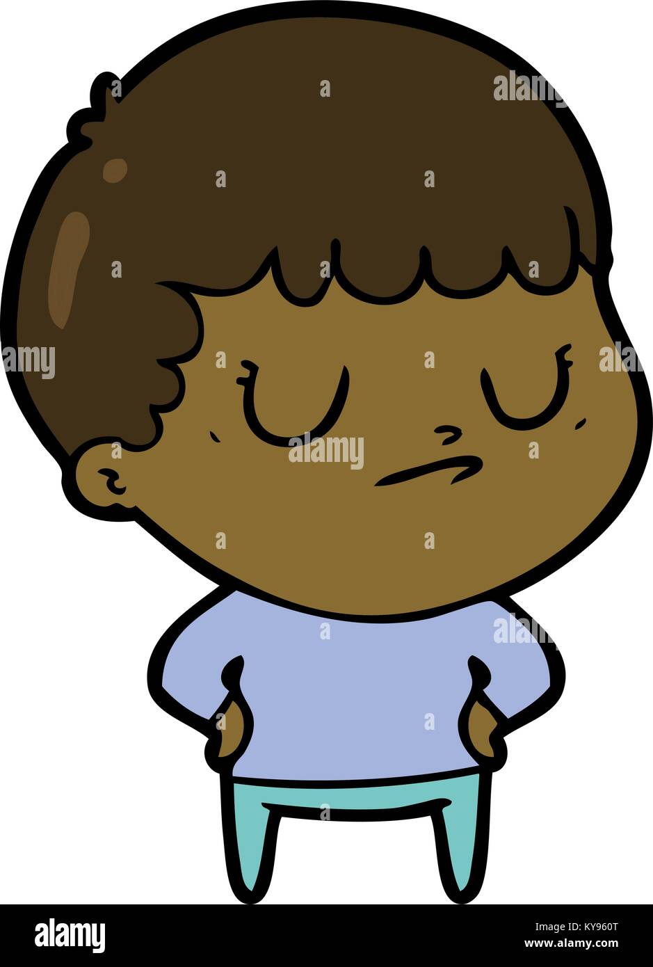 cartoon grumpy boy Stock Vector Image & Art - Alamy