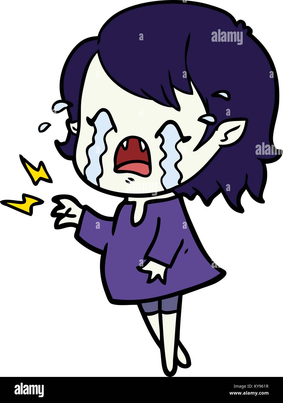 cartoon crying vampire girl Stock Vector Image & Art - Alamy
