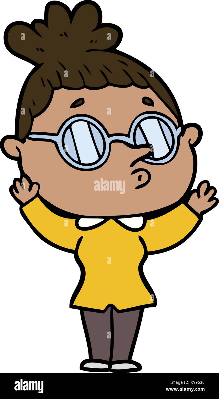 cartoon woman wearing glasses Stock Vector Image & Art - Alamy