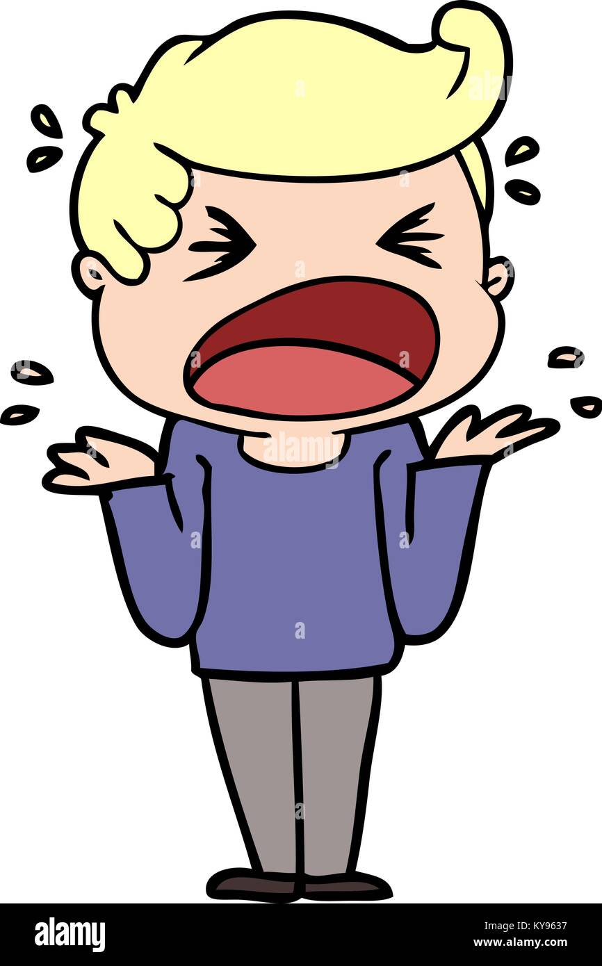cartoon shouting man Stock Vector Image & Art - Alamy