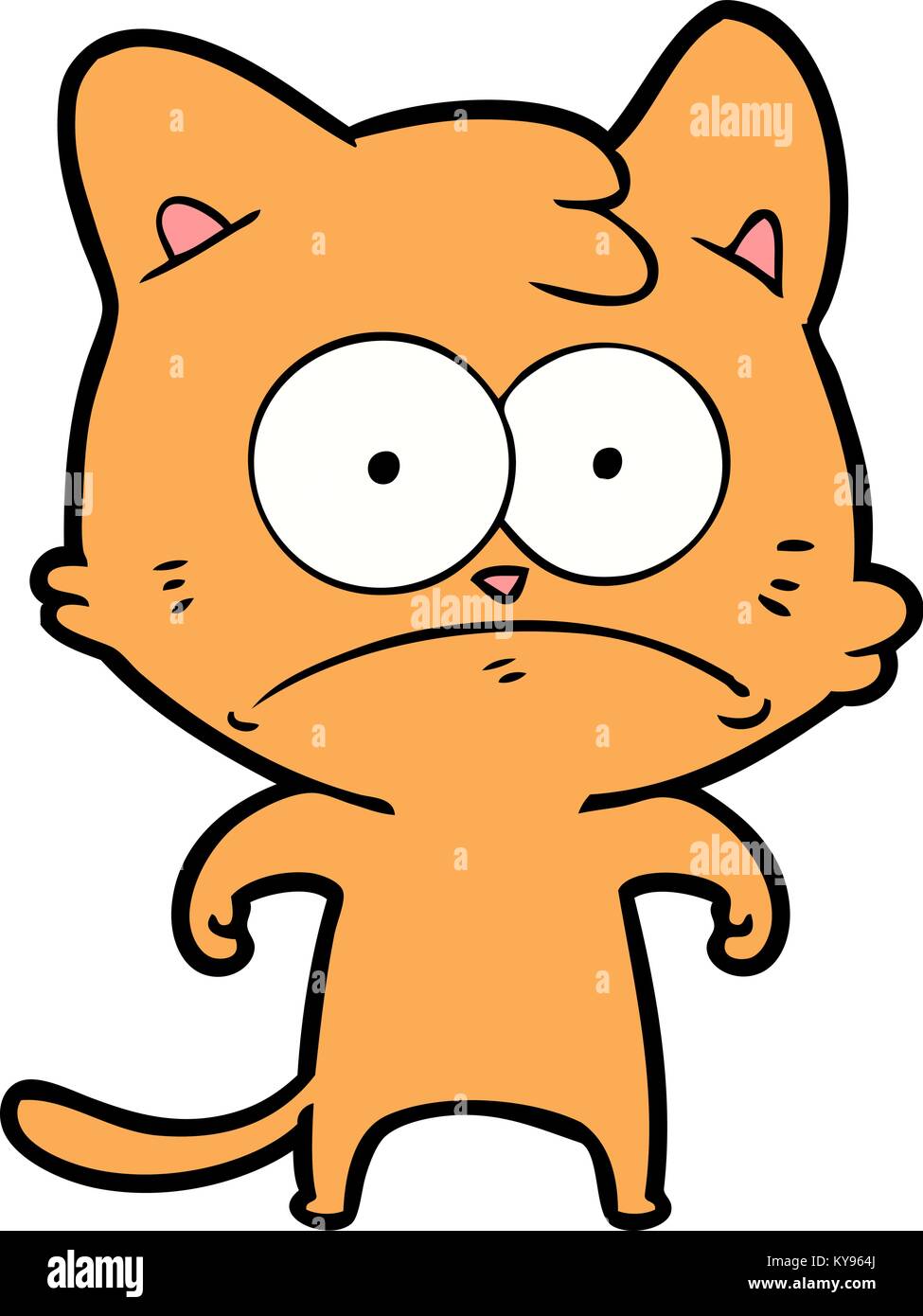cartoon nervous cat Stock Vector Image & Art - Alamy