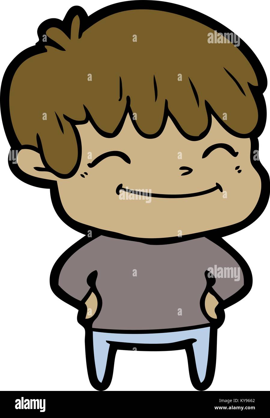 happy cartoon boy Stock Vector Image & Art - Alamy